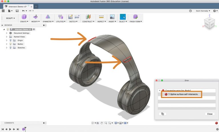How to Repair Self-Intersecting T-Spline Errors in Fusion 360 - Product ...