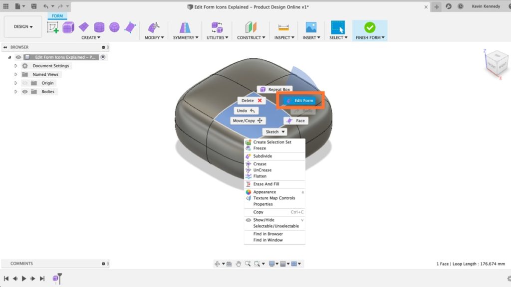 What Do Those Edit Form (Sculpt) Icons mean in Fusion 360? - Product ...