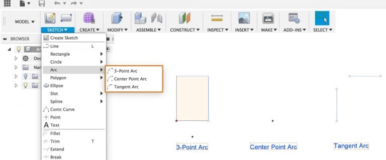 How To Use The Arc Command In Fusion 360 All 3 Explained Product