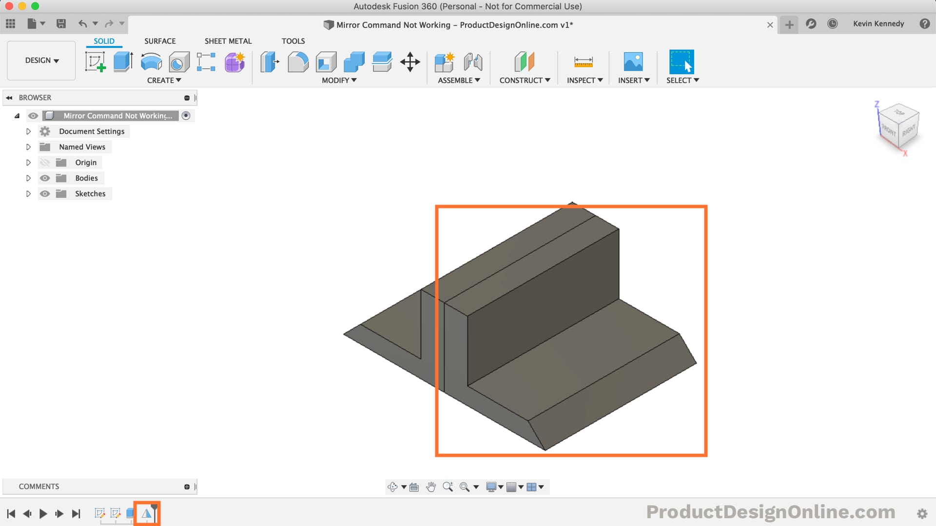 Mirror Command Not Working in Fusion 360 - Product Design Online