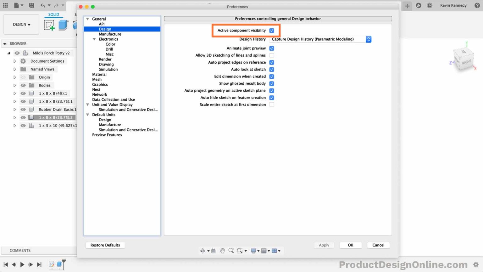Changing the Opacity of Bodies and Components in Fusion 360 - Product ...