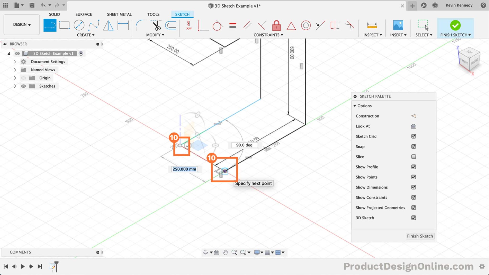 Introduction to 3D Sketching in Fusion 360 - Product Design Online