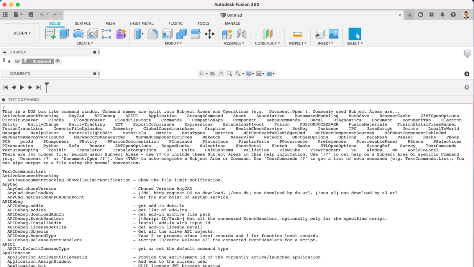Does Fusion 360 have a Command-Line? - Product Design Online