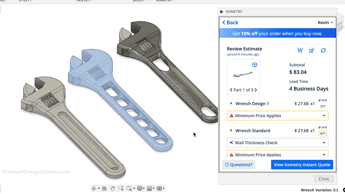Xometry Fusion 360 Add In How To Get Estimates And Order Parts From Fusion 360 Product